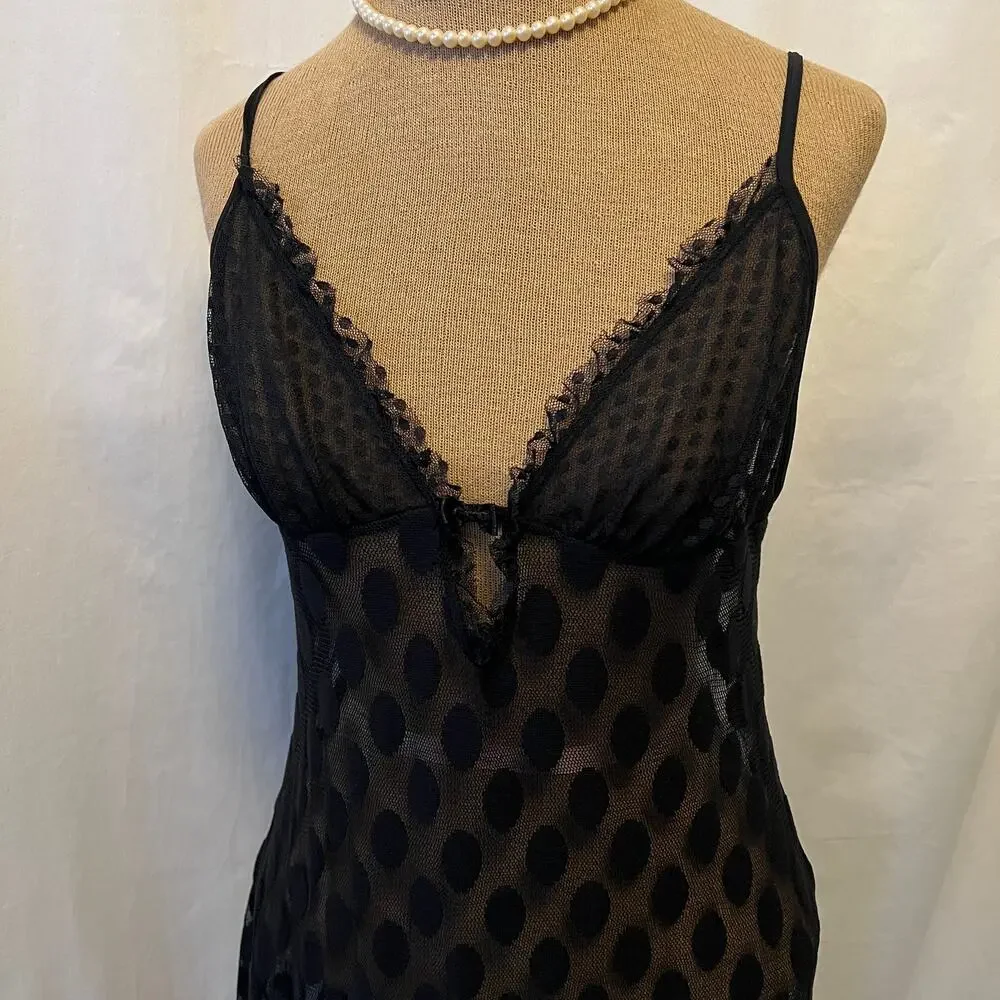 unknown | Intimates & Sleepwear | Black Lace Sheer Maxi Nightgown See ...